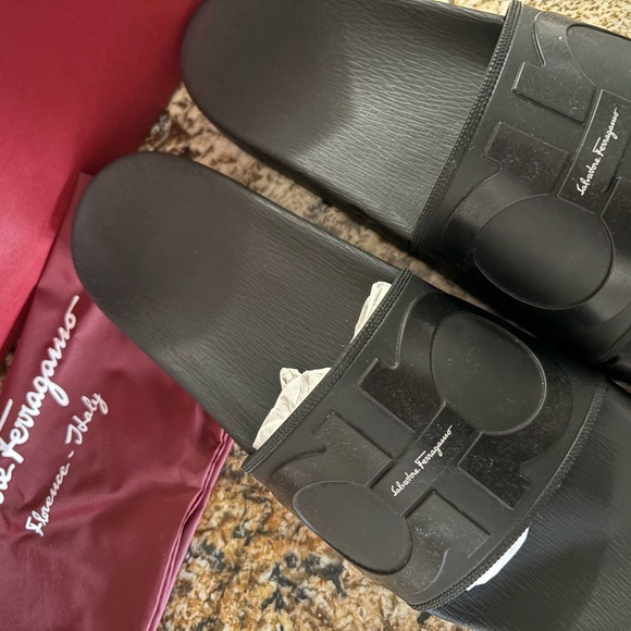 Salvatore Ferragamo | Shoes | Salvatore Ferragamo Black Mens Slides ...